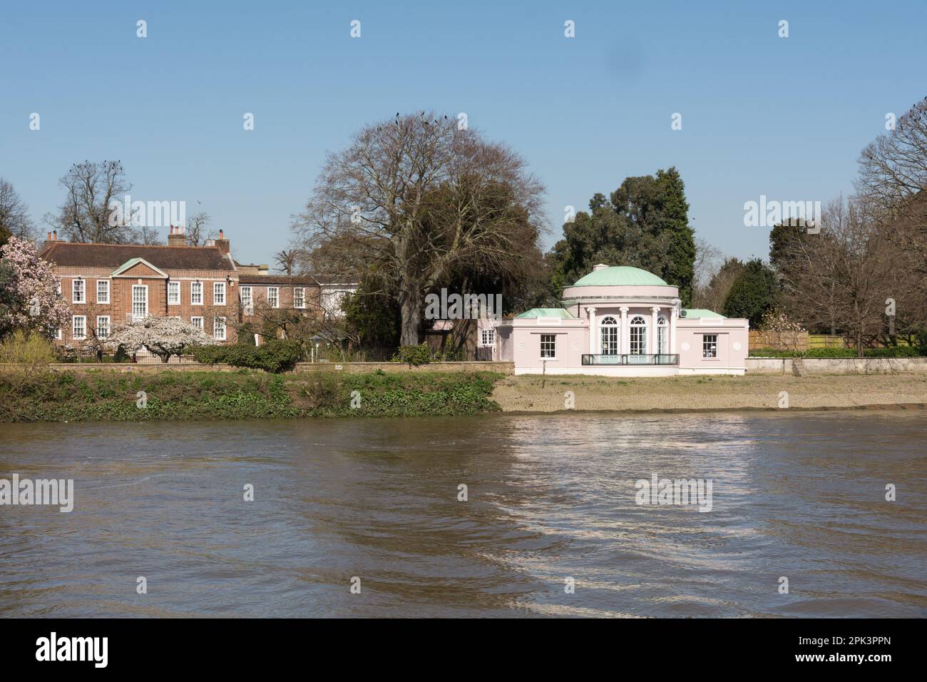 The green domed Old Boating Pavilion, built by James Wyatt in the 1770s ...