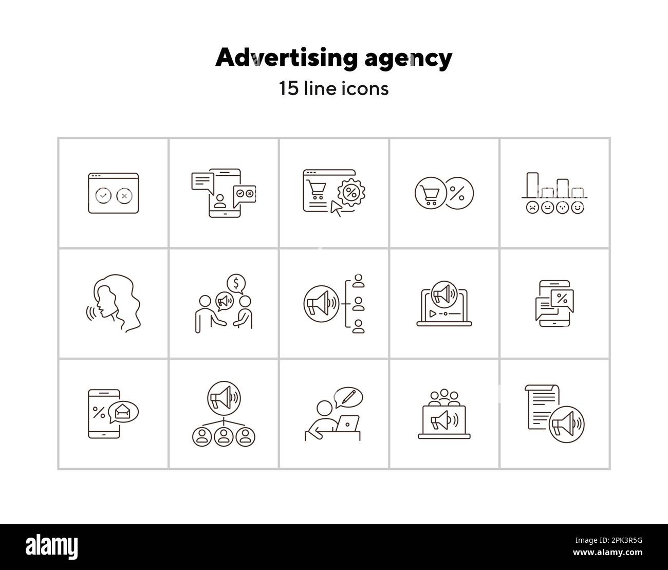 Advertising agency icons Stock Vector Image & Art - Alamy