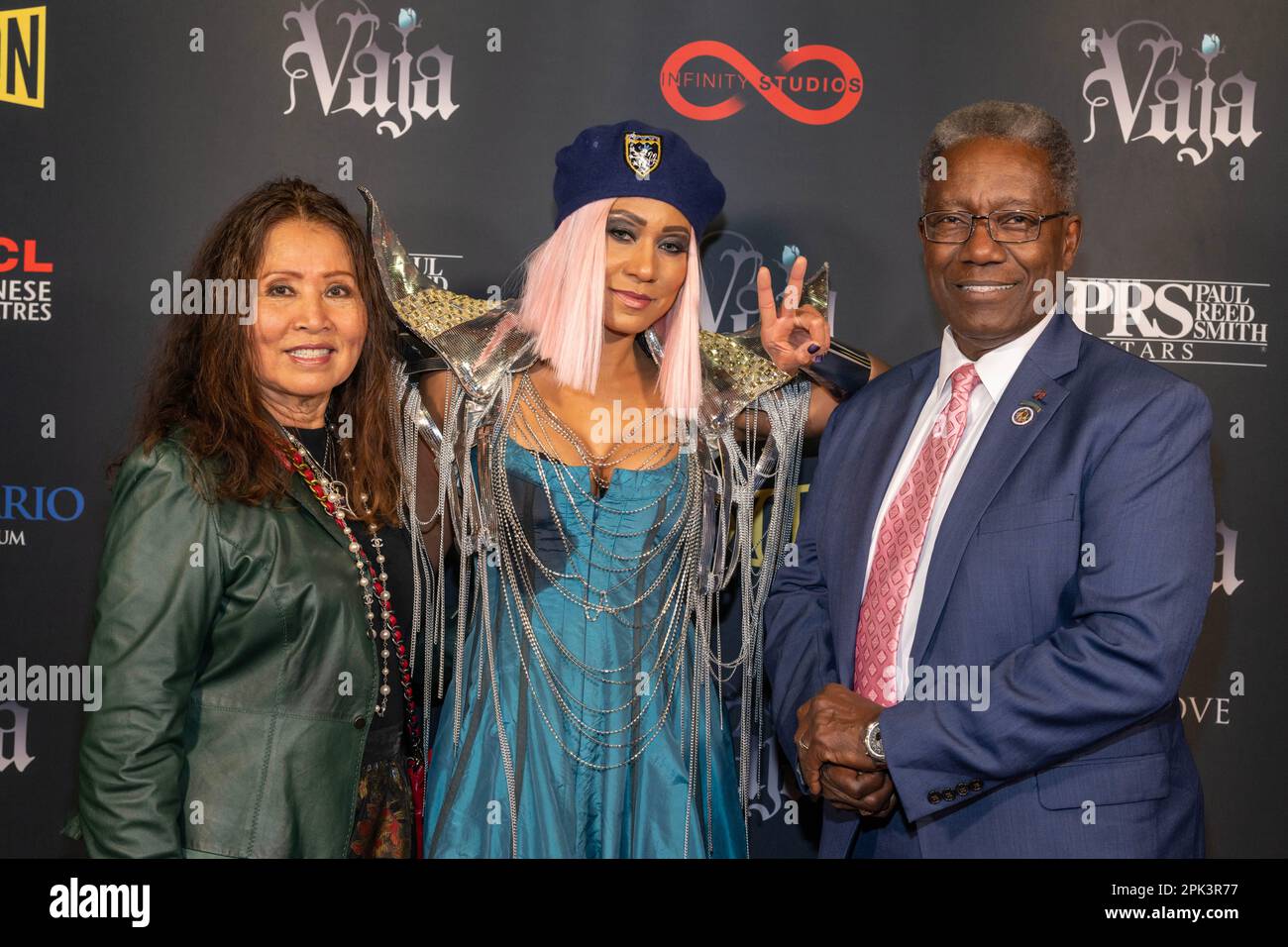 Las Vegas, US, April 4, 2023 Recording artist Vaja with parents Mr. and ...