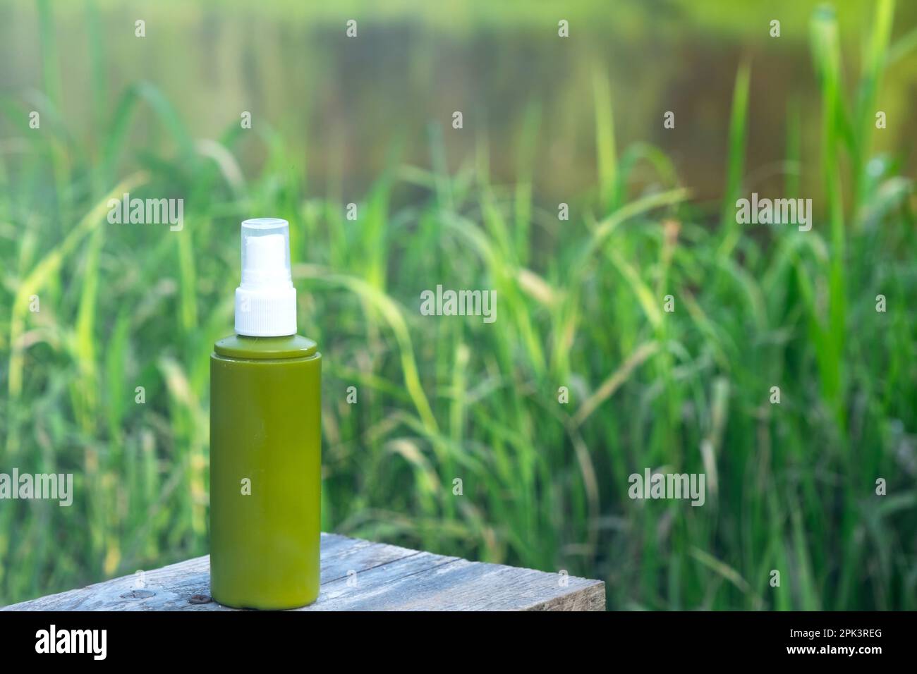 A bottle of spray repellent against blood-sucking insects, mosquitoes ...