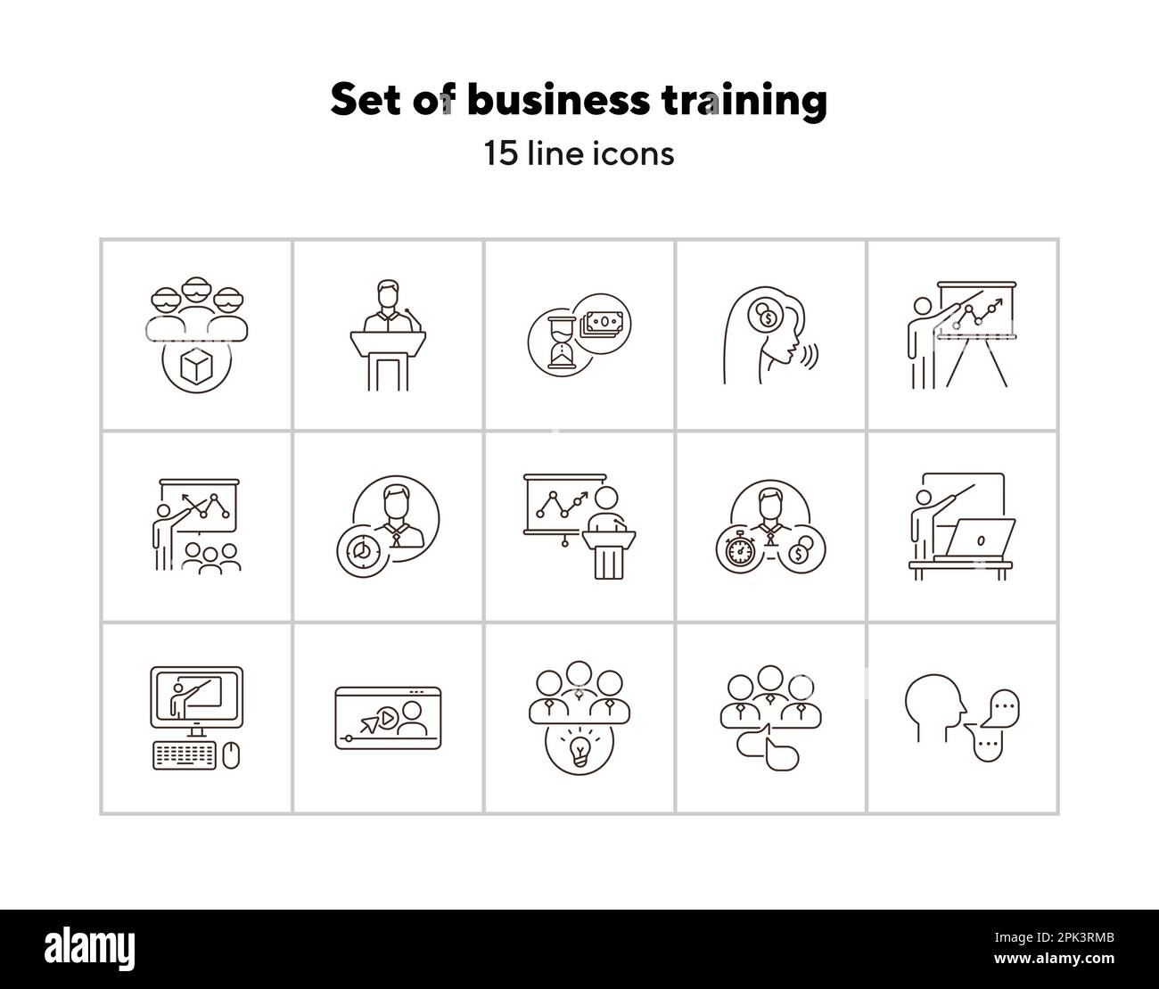 Motivation linear icons set Cut Out Stock Images & Pictures - Alamy