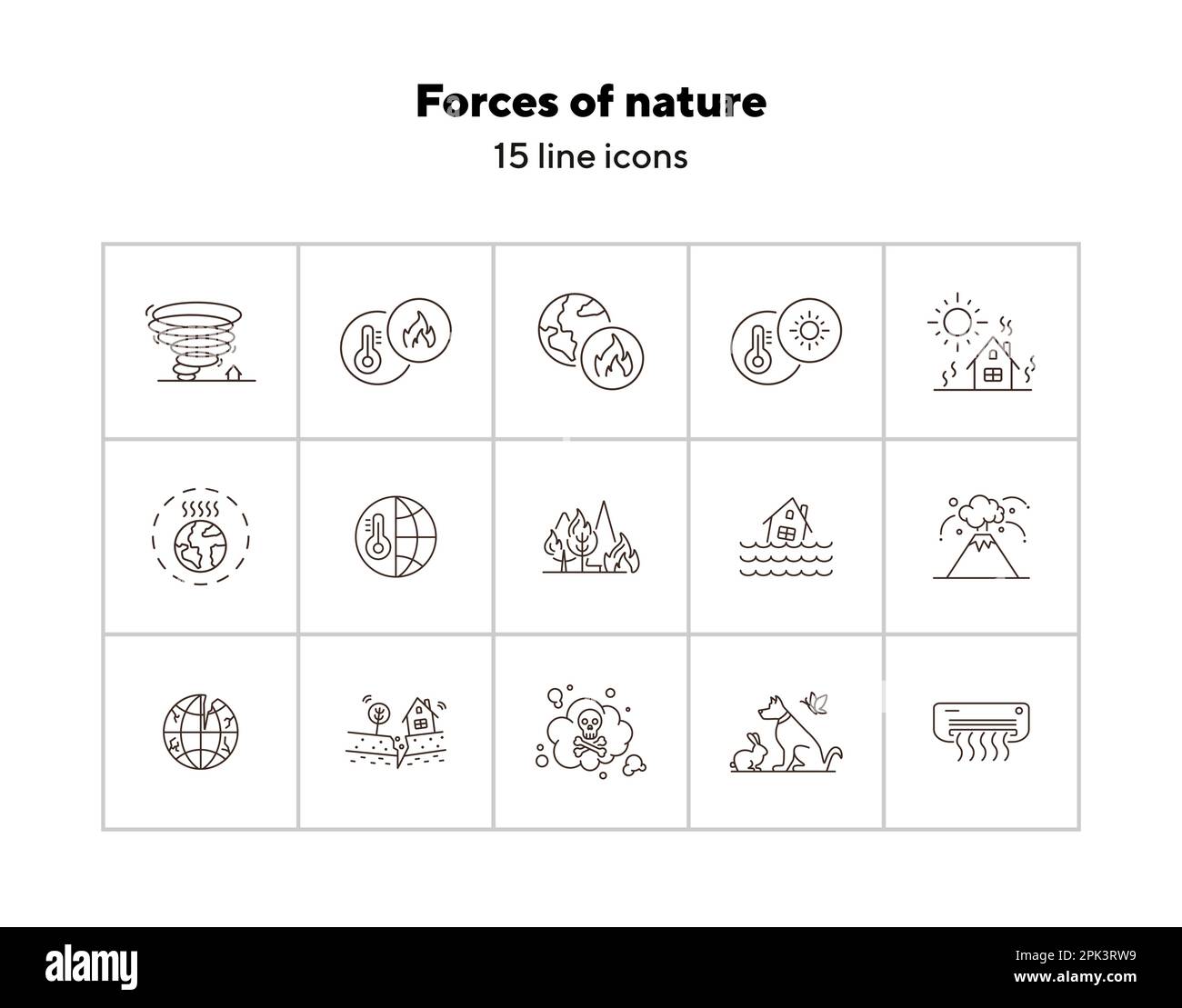 Forces of nature icons Stock Vector Image & Art - Alamy