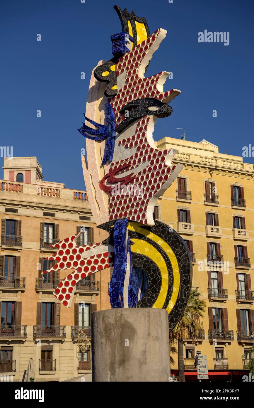 Sculpture of the Head of Barcelona made by the American Roy ...