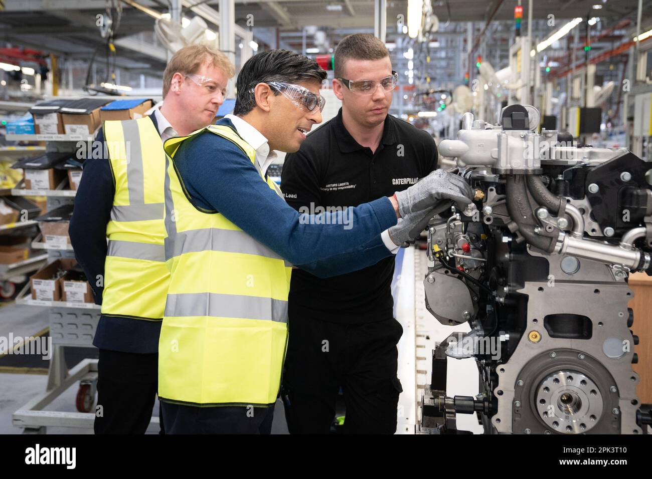 Prime Minister Rishi Sunak meets apprentices and staff during a visit ...