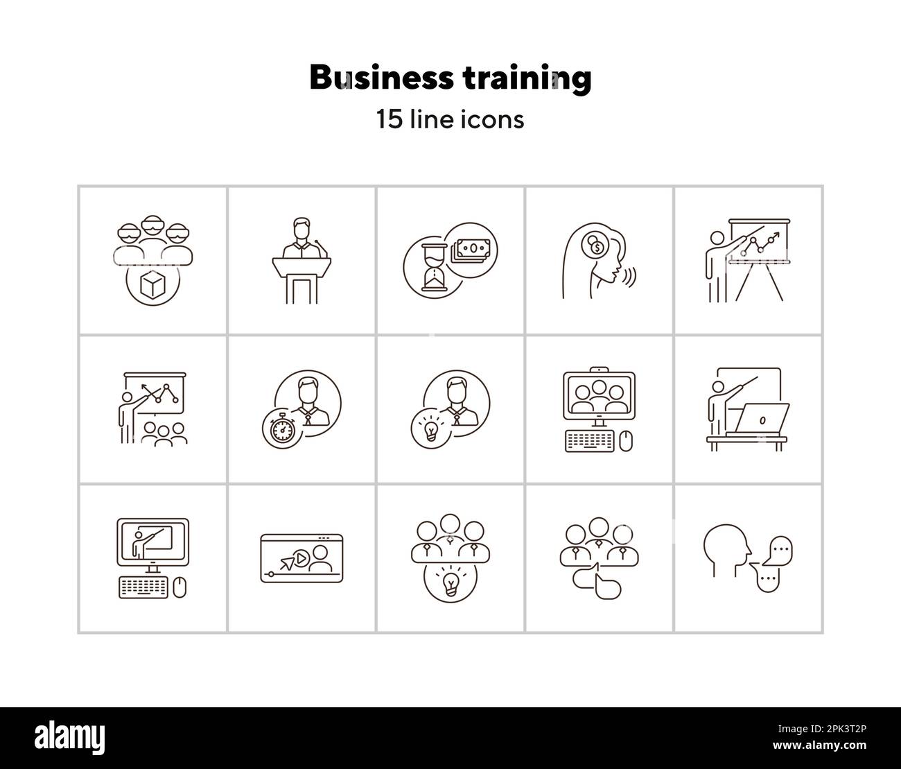 Business training line icons Stock Vector Image & Art - Alamy