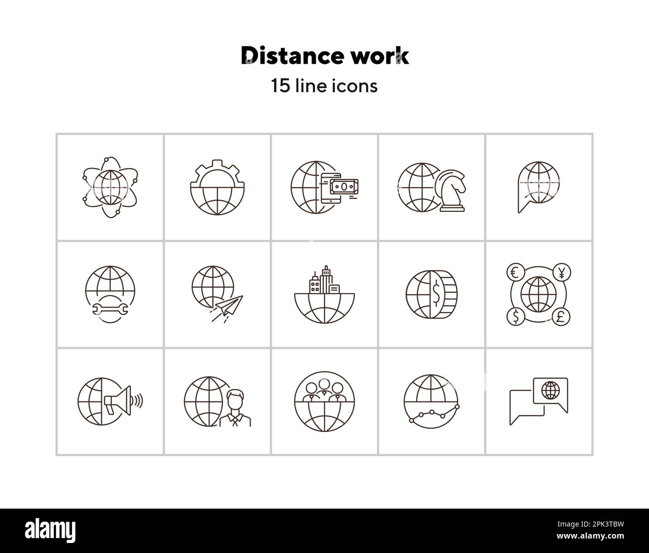Distance work icon linear hi-res stock photography and images - Alamy