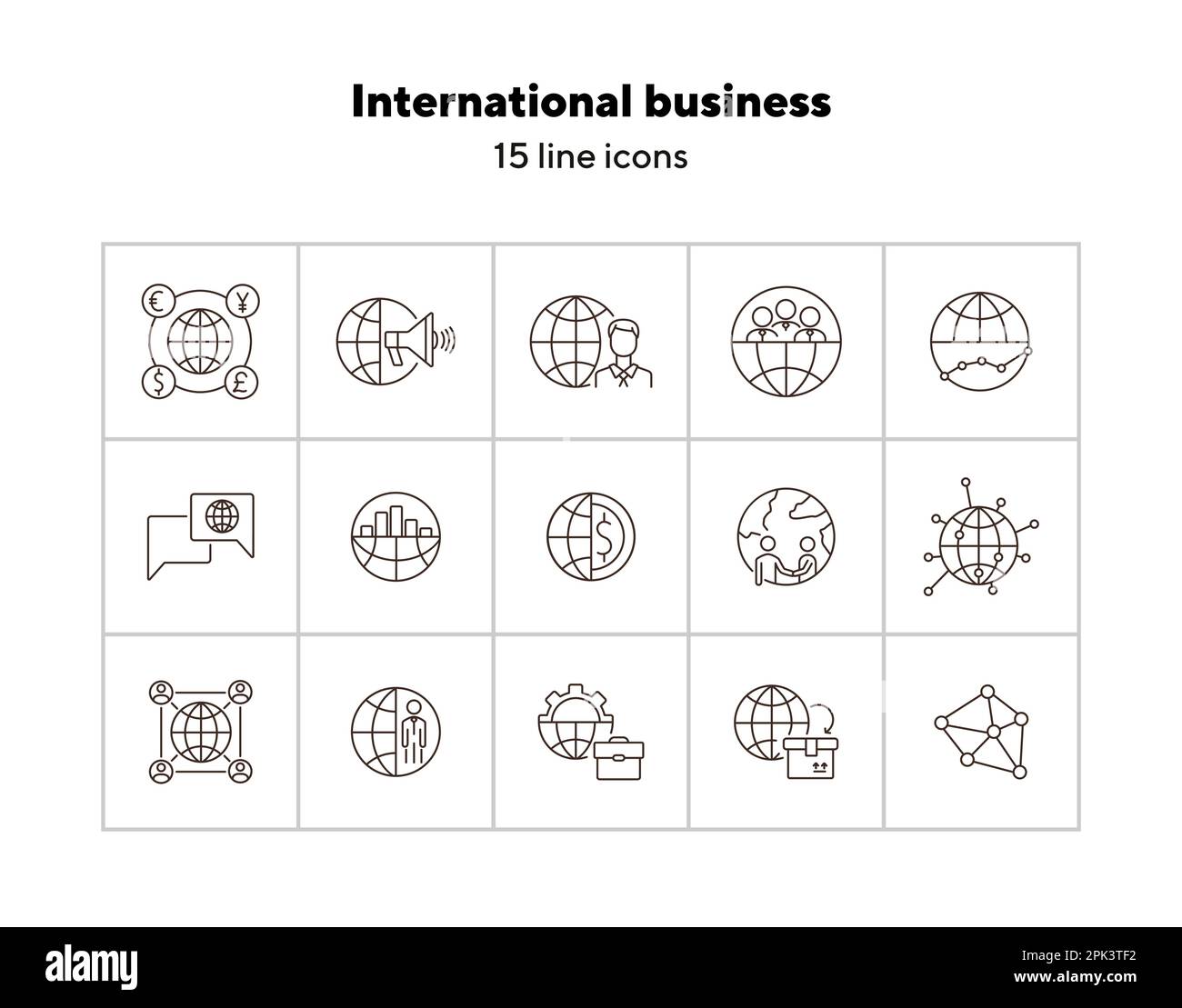 International business line icon set Stock Vector Image & Art - Alamy