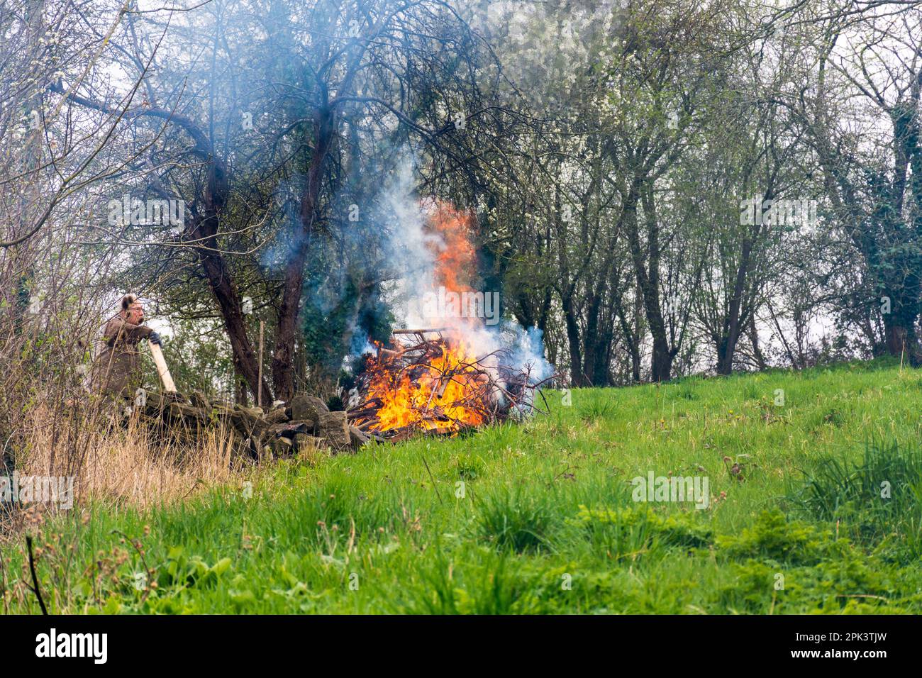 Man makes a bonfire of junk wood and garden rubbish in Batheaston ...
