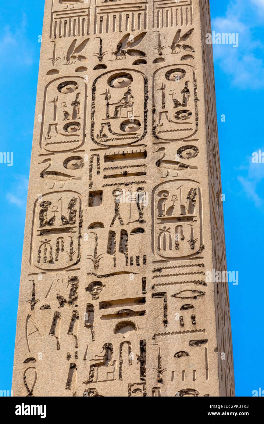 The Obelisk at Luxor Temple, Luxor, Egypt, North East Africa Stock ...