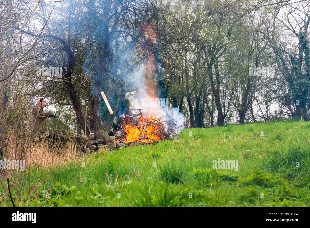 Man makes a bonfire of junk wood and garden rubbish in Batheaston ...