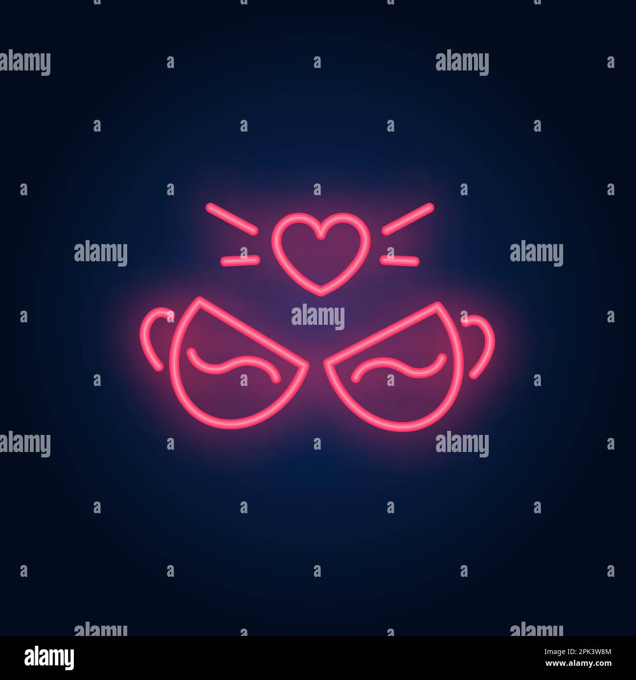 Two cups neon sign Stock Vector Image & Art - Alamy