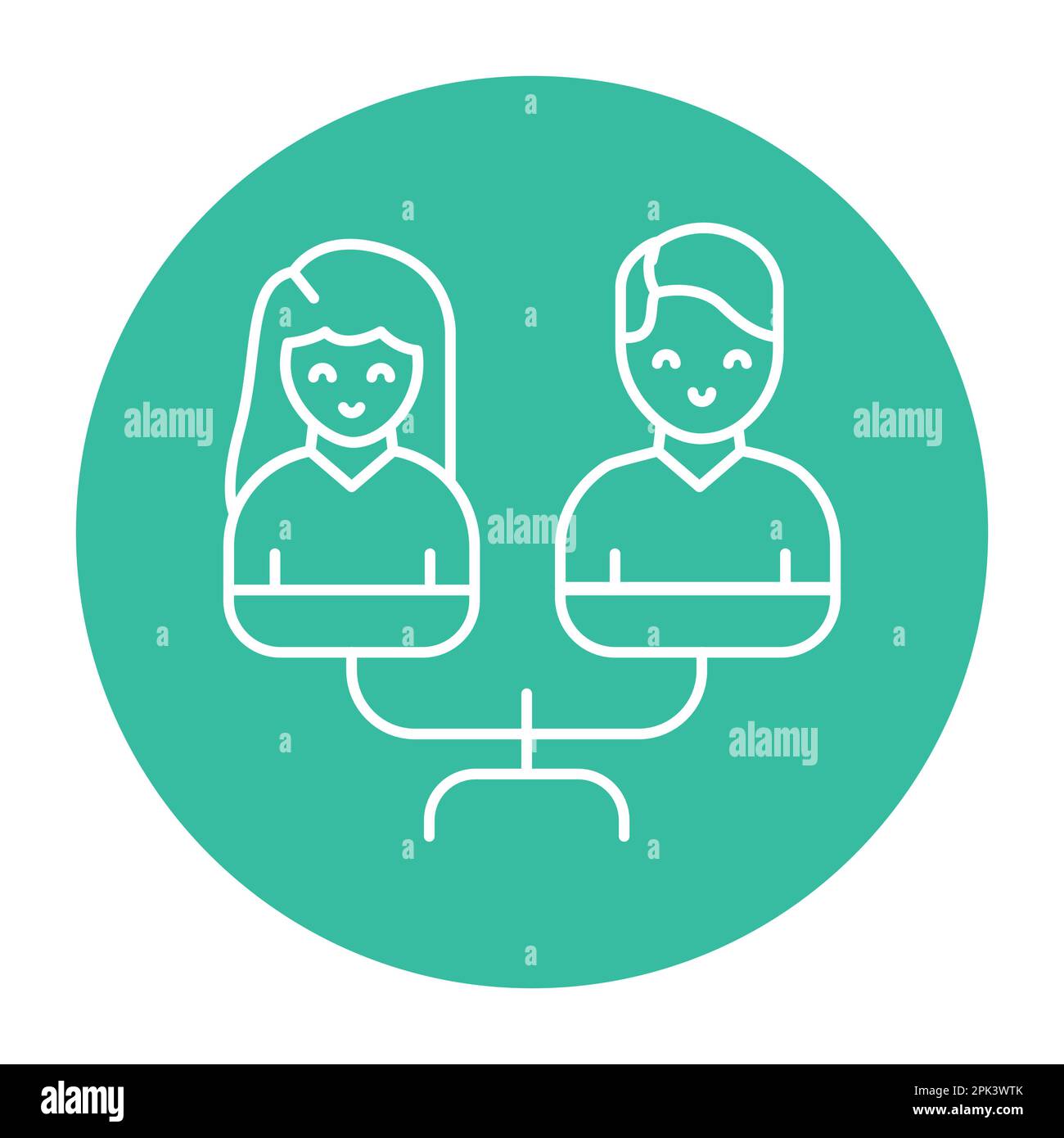 Equality Between Woman And Man Color Line Icon Multinational Company