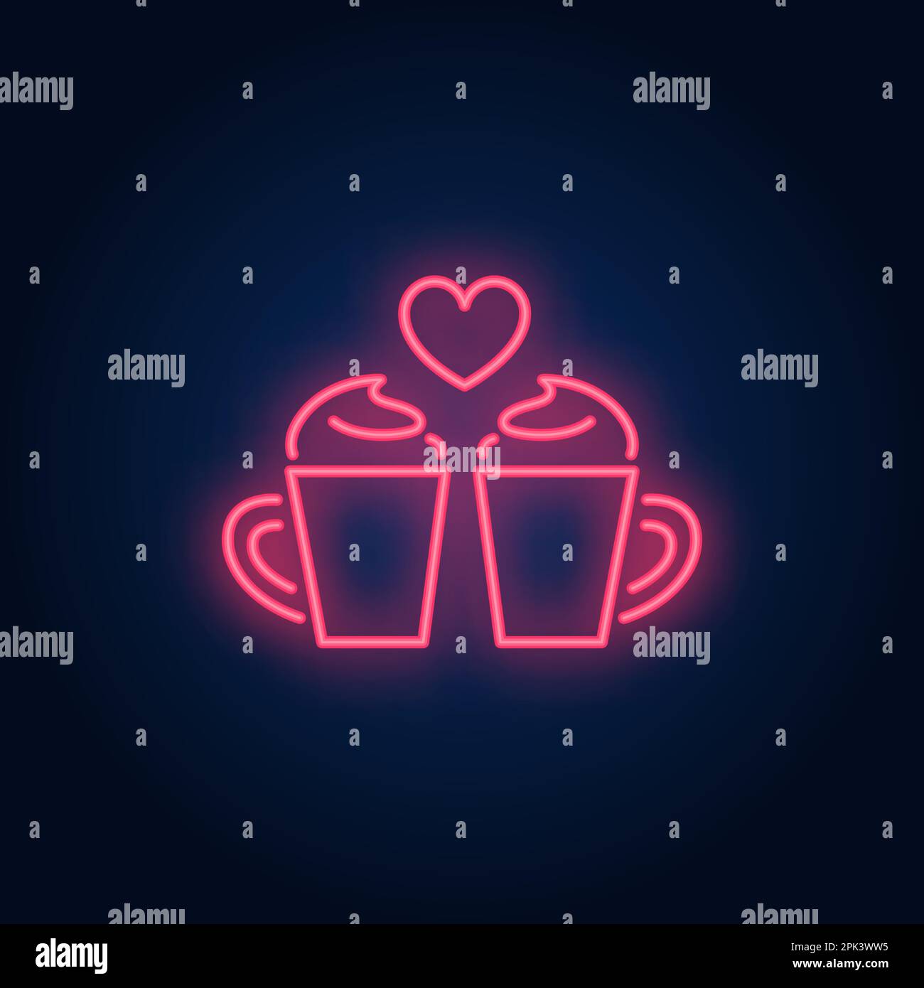 Bright neon sign two Stock Vector Images - Alamy