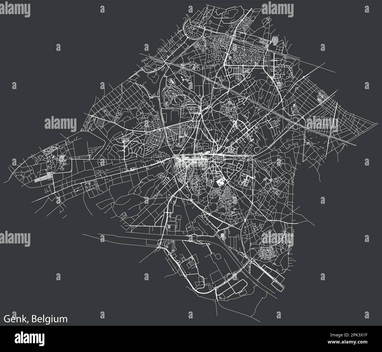 Street roads map of GENK, BELGIUM Stock Vector Image & Art - Alamy