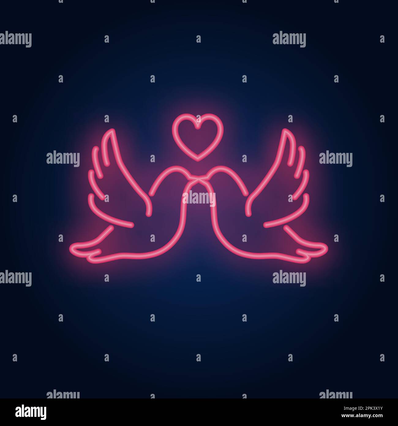 Couple of pigeons with pink heart Stock Vector Image & Art - Alamy