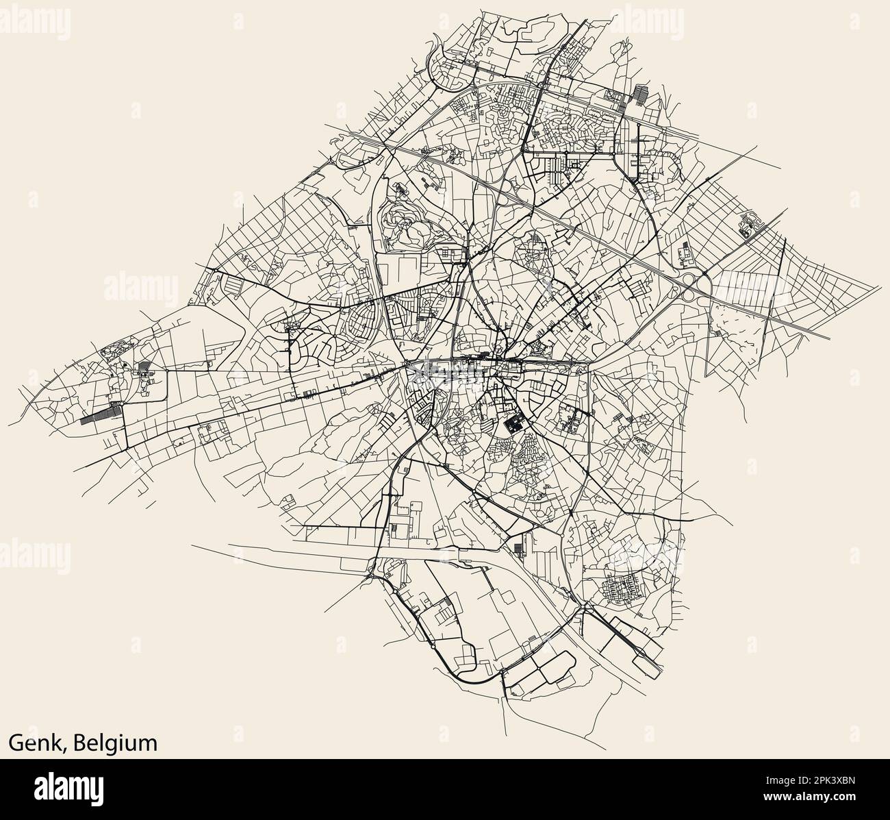 Street roads map of GENK, BELGIUM Stock Vector Image & Art - Alamy