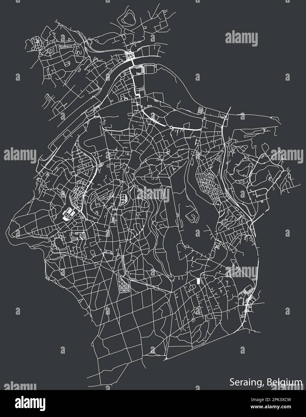 Street roads map of SERAING, BELGIUM Stock Vector Image & Art - Alamy