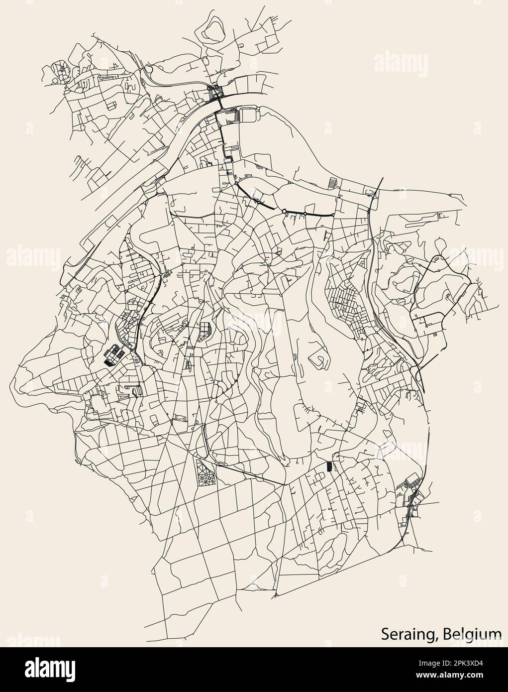 Street roads map of SERAING, BELGIUM Stock Vector Image & Art - Alamy