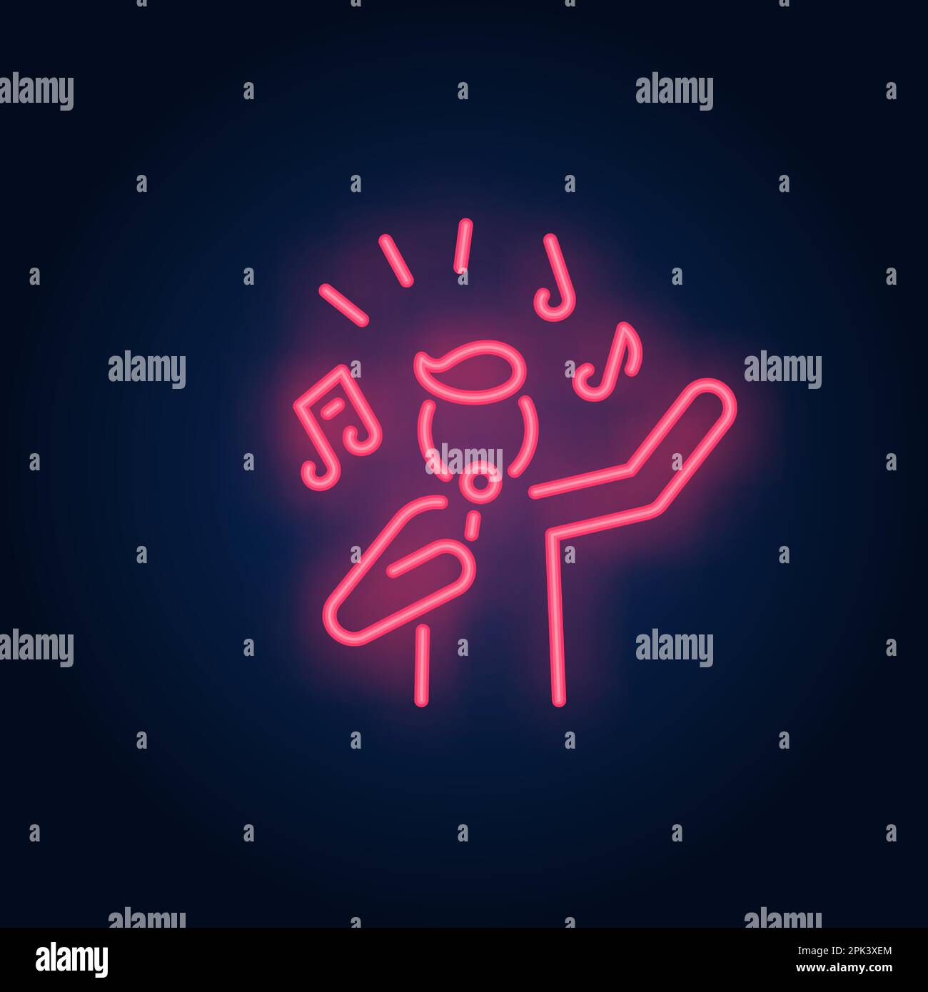 Singing person neon sign Stock Vector Image & Art - Alamy