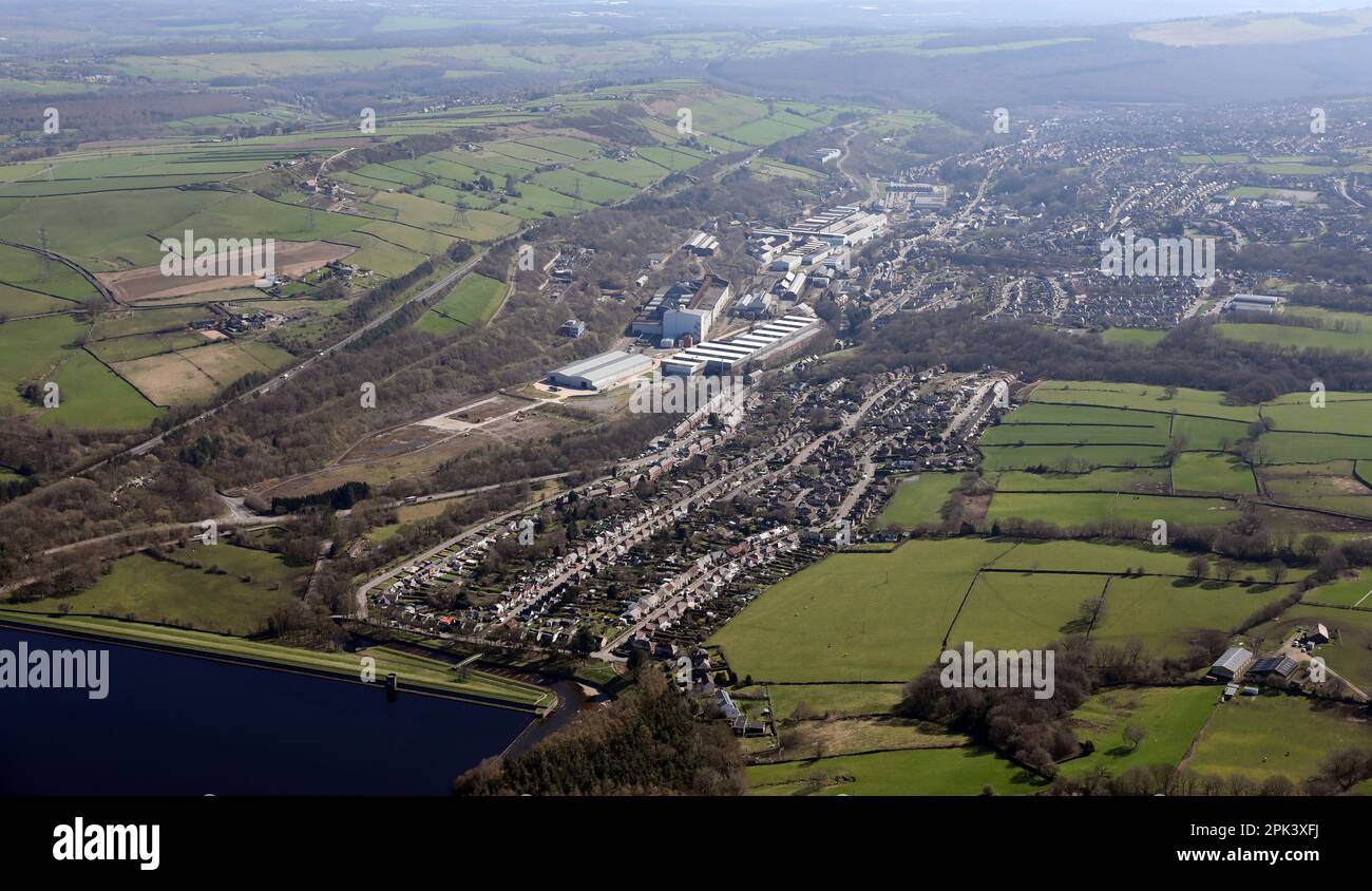 aerial view of Stocksbridge, a town and civil parish, in the City of ...
