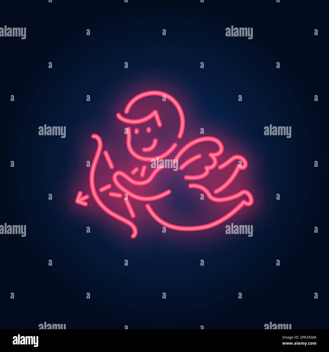 Pink cupid angel neon sign Stock Vector Image & Art - Alamy