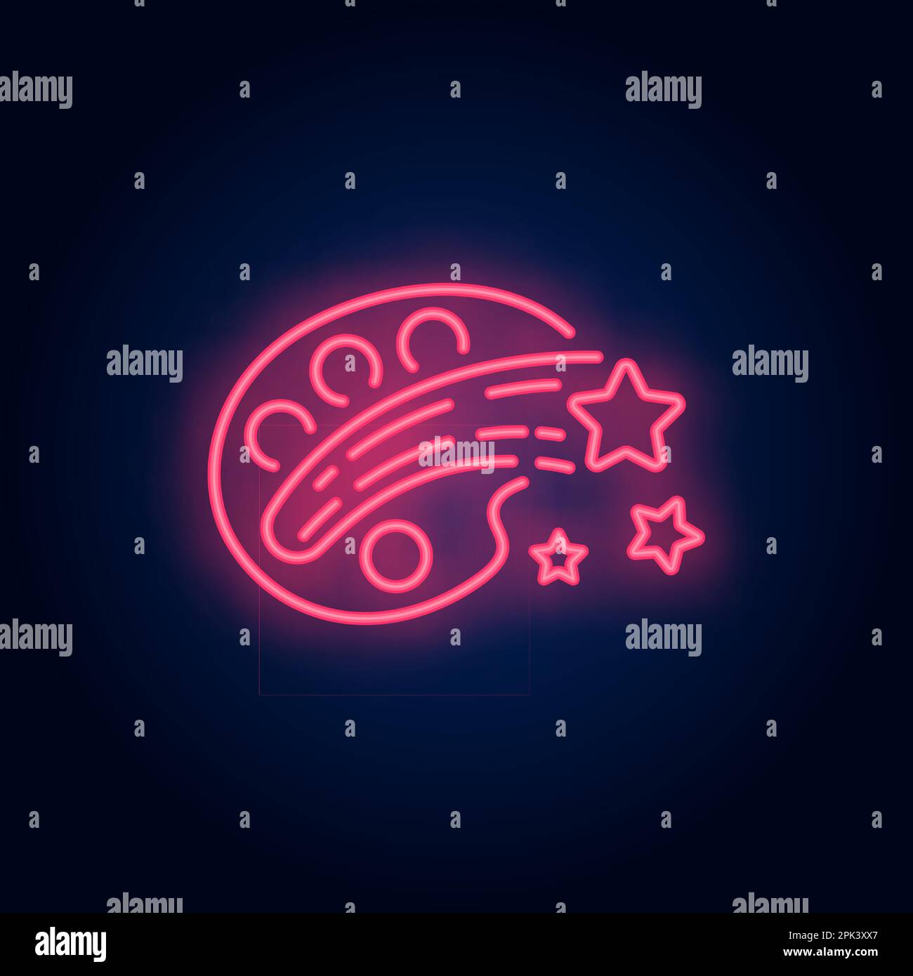 Palette and stars neon sign Stock Vector Image & Art - Alamy