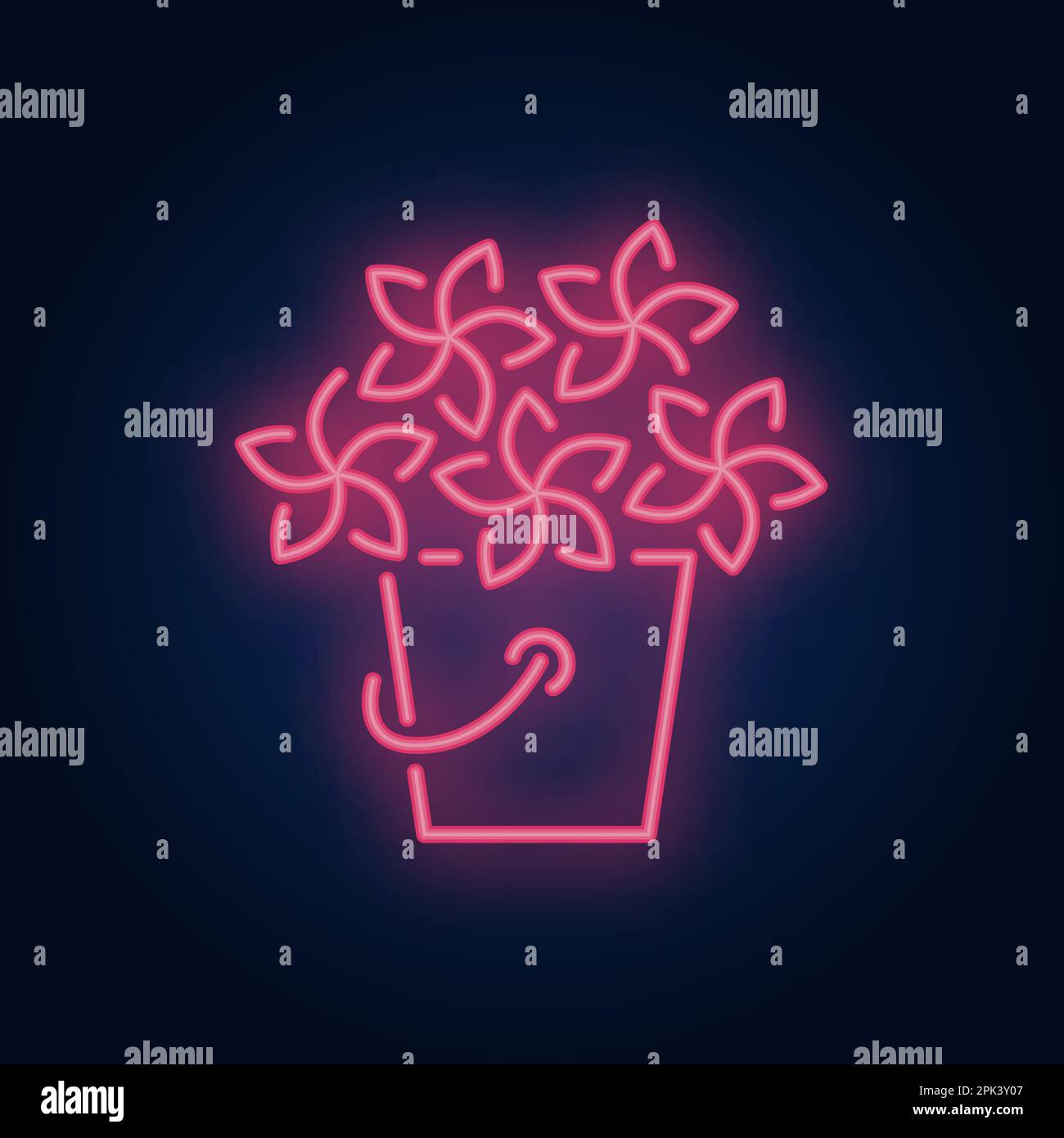 Bucket with flowers neon sign Stock Vector Image & Art - Alamy