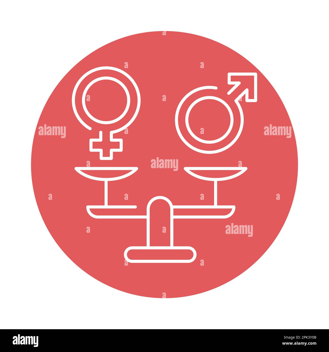Gender equality color line icon. Women's rights. Corporate social ...