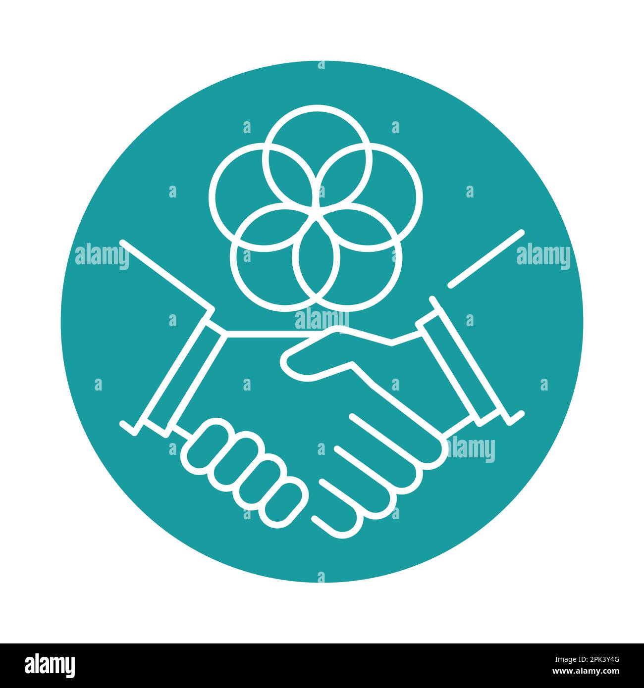 Partnerships for goals color button. Corporate social responsibility ...