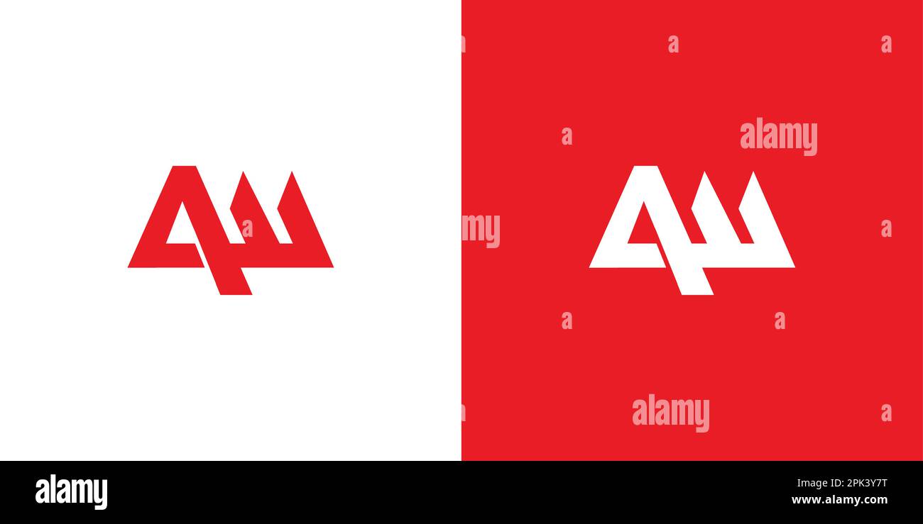 Modern and cool letter AW initials logo design 2 Stock Vector Image ...