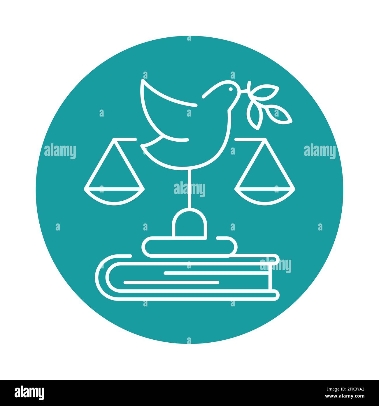 Peace, justice and strong institutions color icon. Corporate social ...