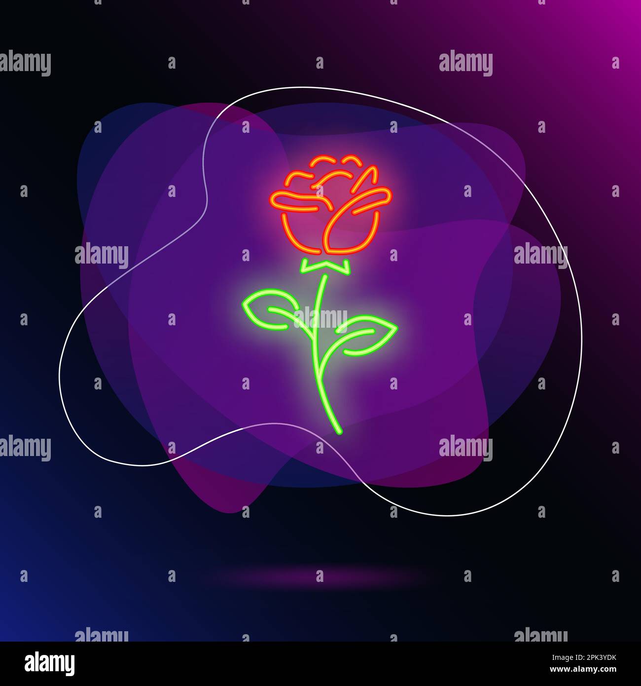 Rose neon sign Stock Vector Image & Art - Alamy