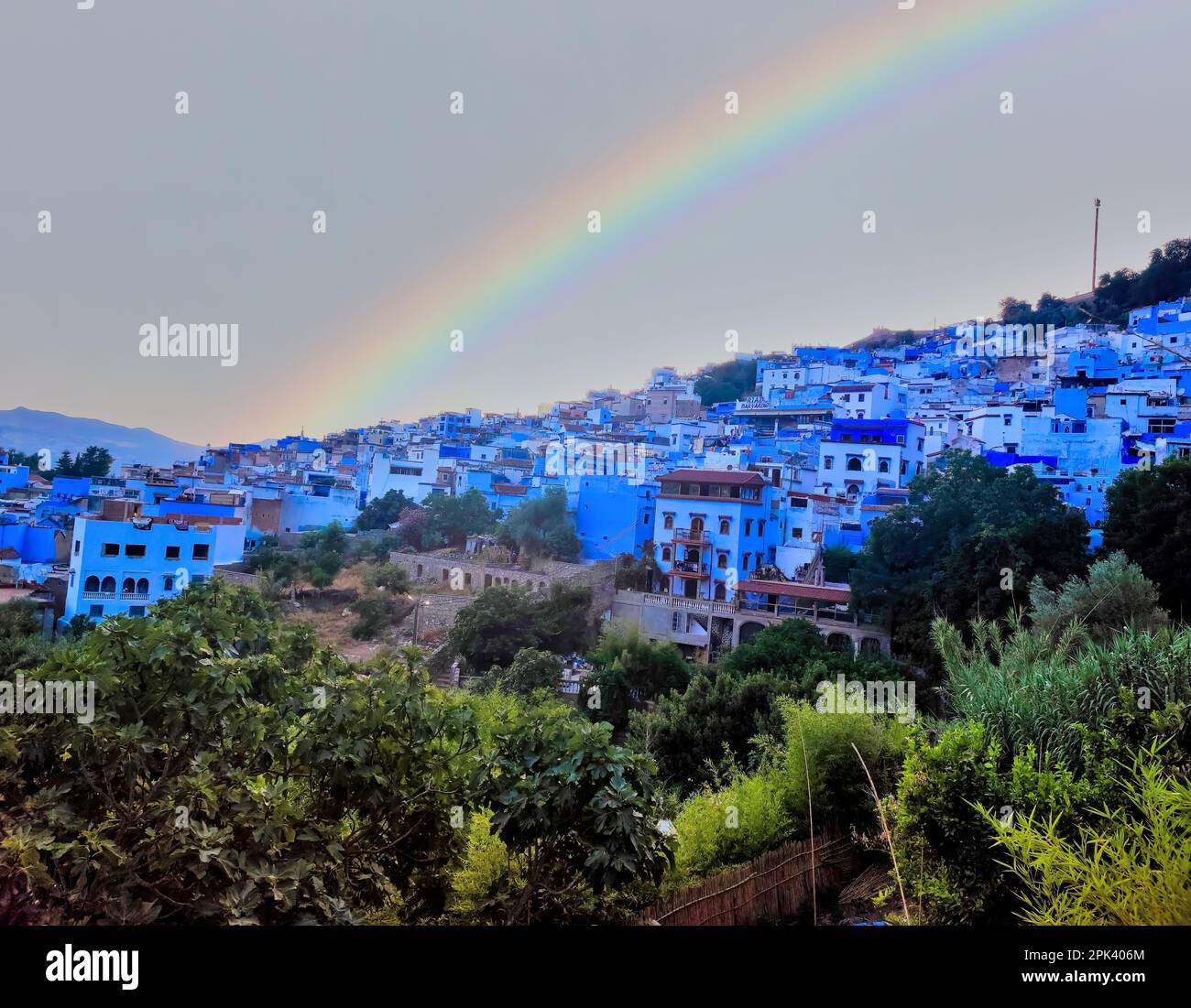 The famous blue city of Chefchaouen. Details of traditional Moroccan ...