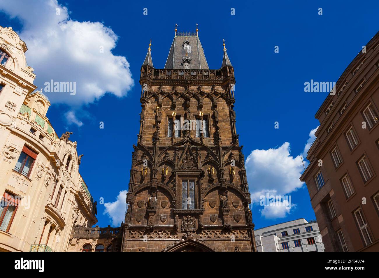 Medieval Powder Tower, one of the oldest city gates in Prague ...