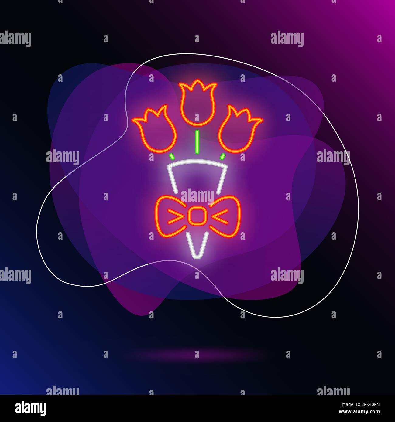 Red roses bouquet neon sign Stock Vector Image & Art - Alamy