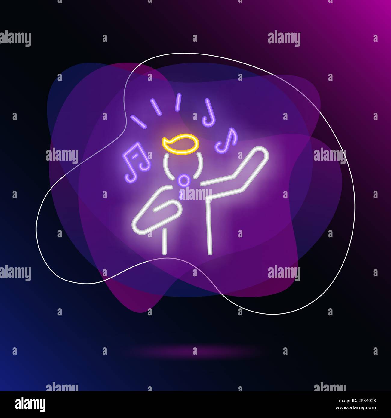 Singing person neon sign Stock Vector Image & Art - Alamy