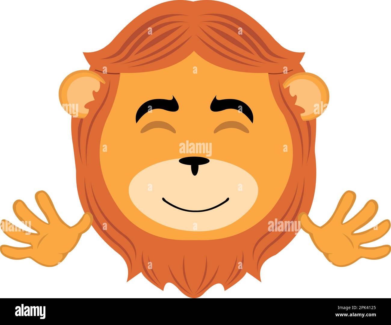 Happy Lion Head Clipart Outline