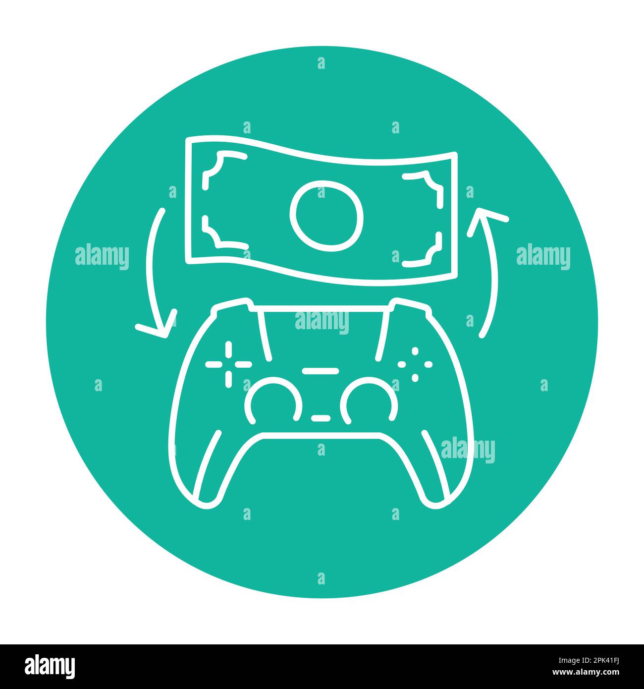 Gamefi exchange color line icon. Digital crypto art. Pictogram for web ...