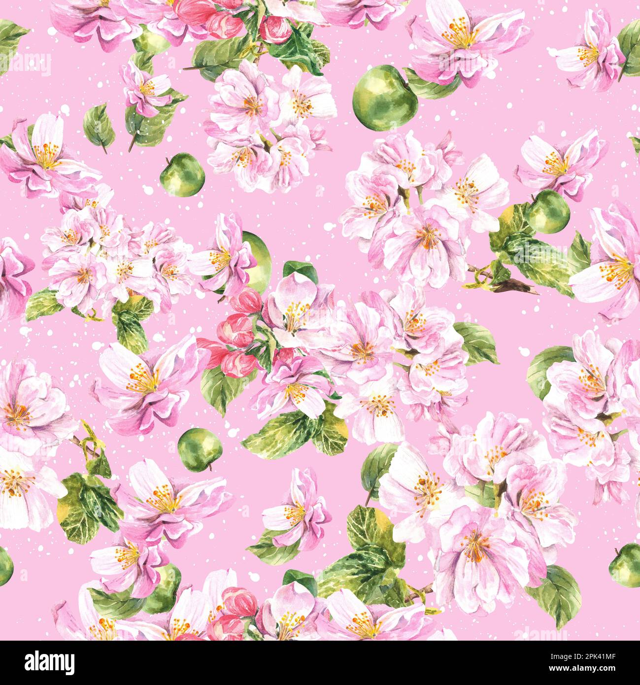 Seamless pattern apple tree hi-res stock photography and images - Alamy