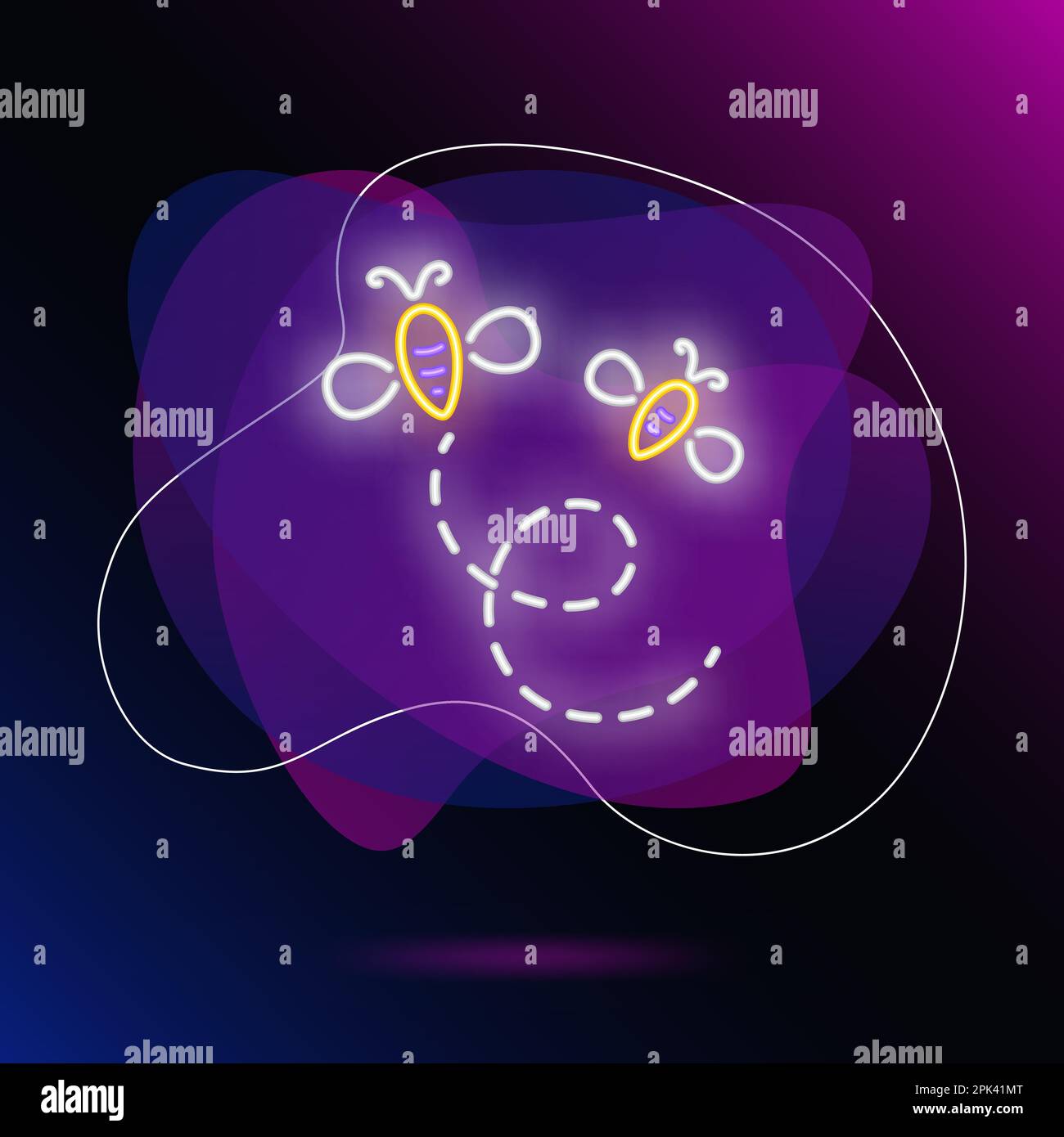 Couple of flying bees neon sign Stock Vector Image & Art - Alamy