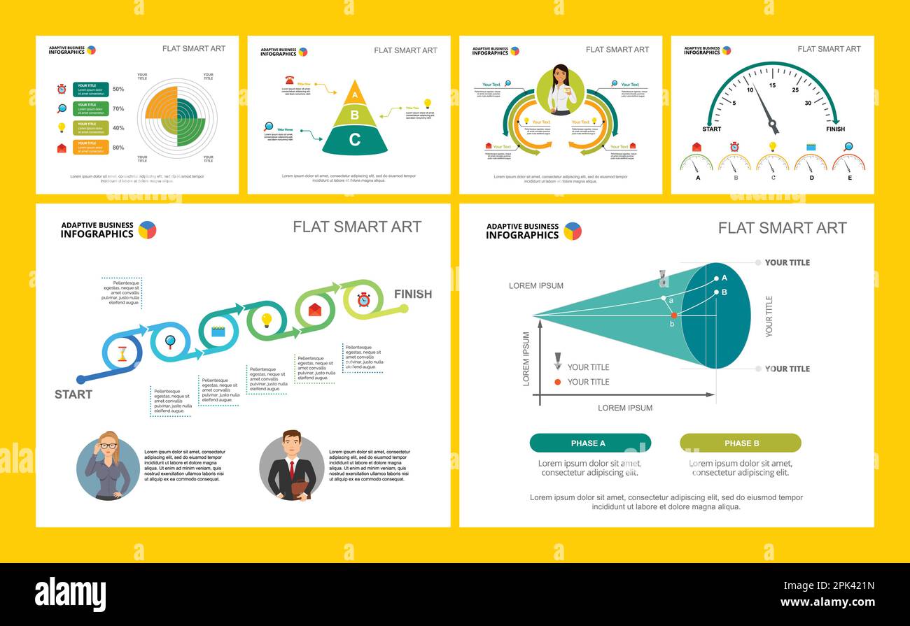 Colorful planning or strategy concept infographic charts set Stock ...
