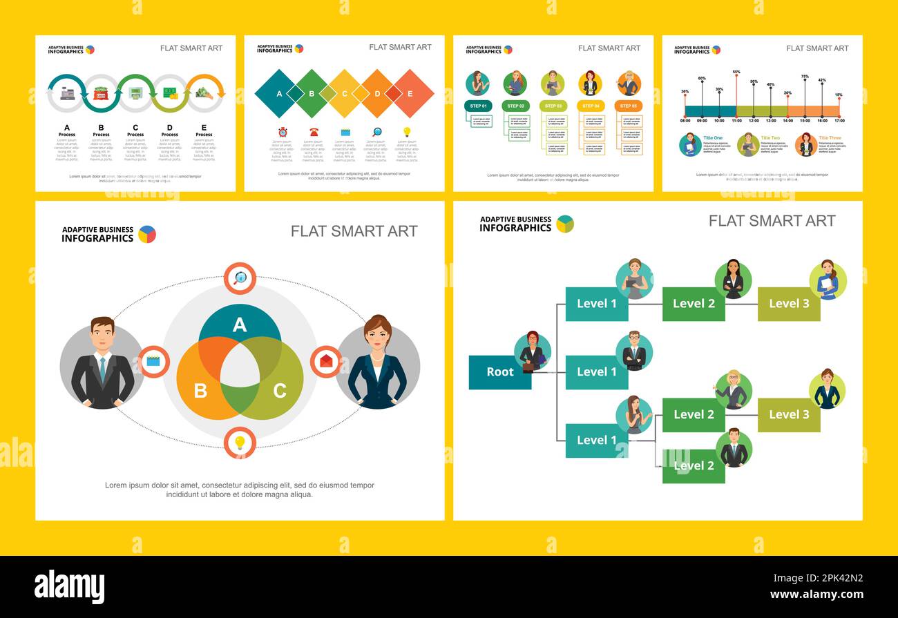 Colorful management or statistics concept infographic charts set Stock ...