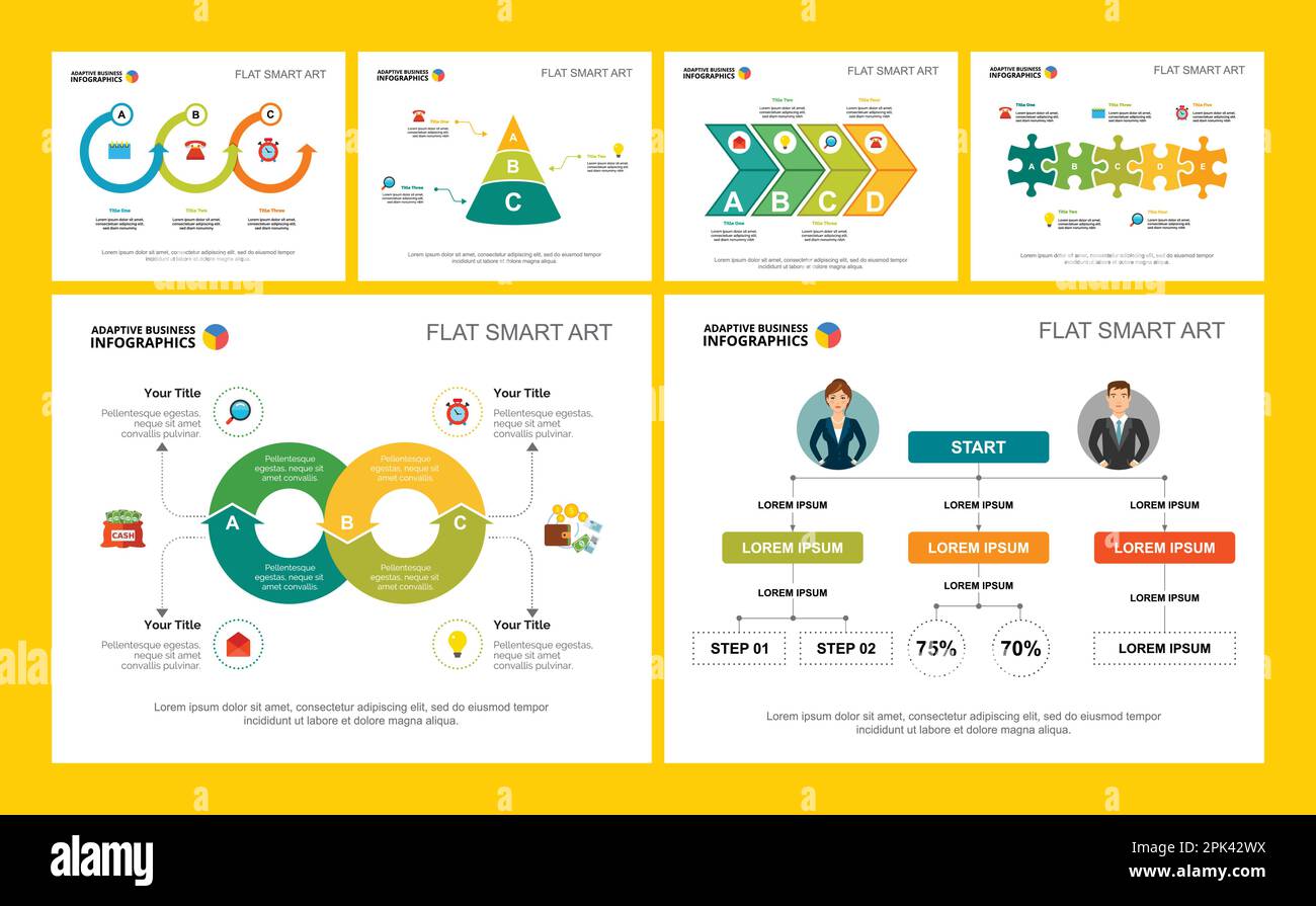 Colorful startup and management infographic charts set Stock Vector ...