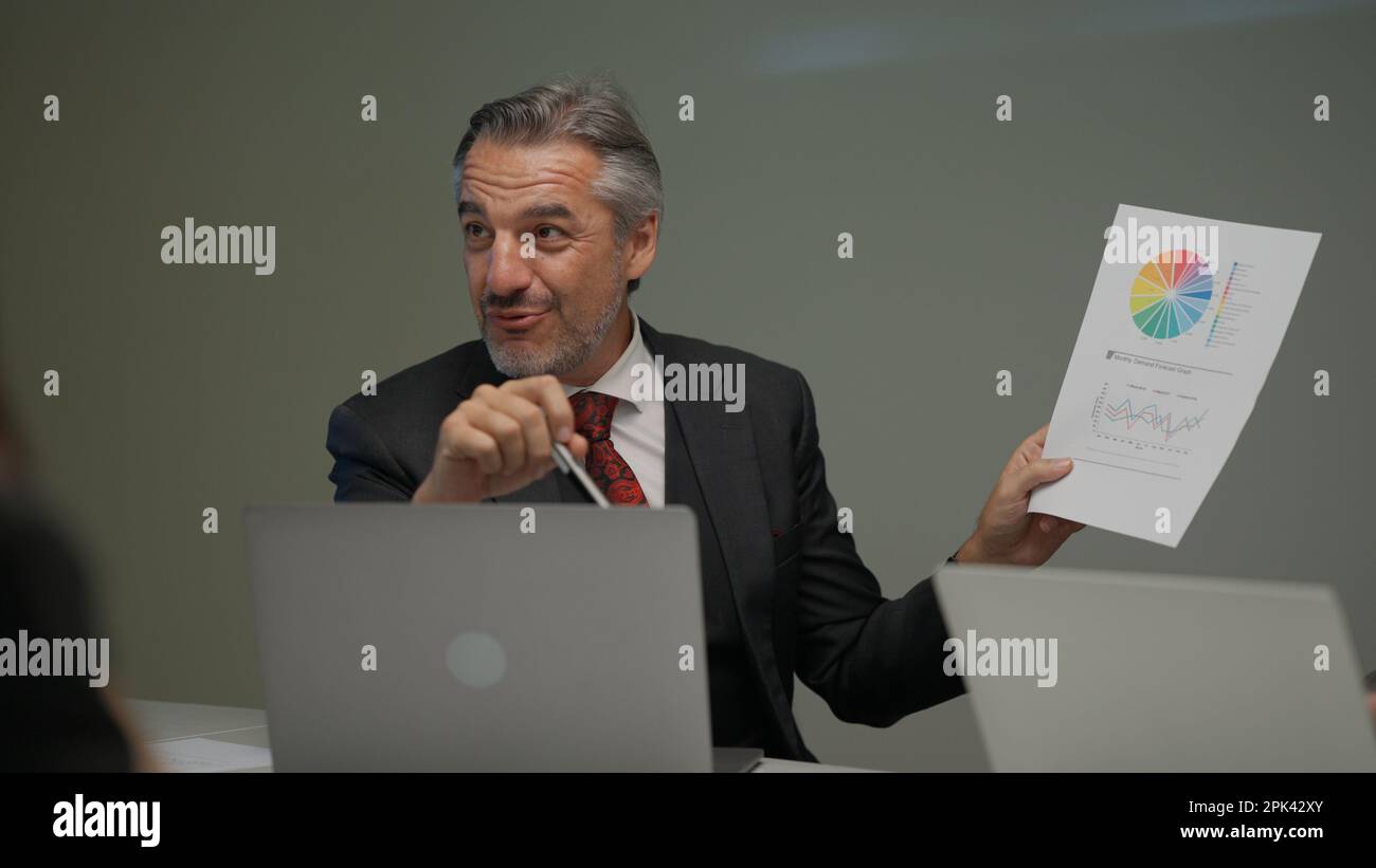 Professional businessman leader meeting with co-worker team in meeting ...