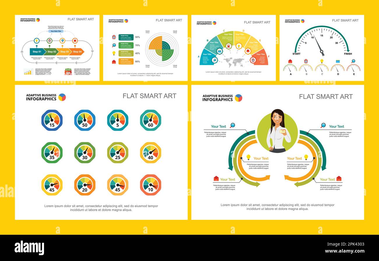 Colorful promotion or training concept infographic charts set Stock ...