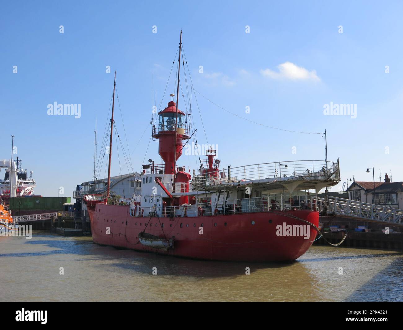 The bright red LV18 is the last surviving manned light house vessel, a ...