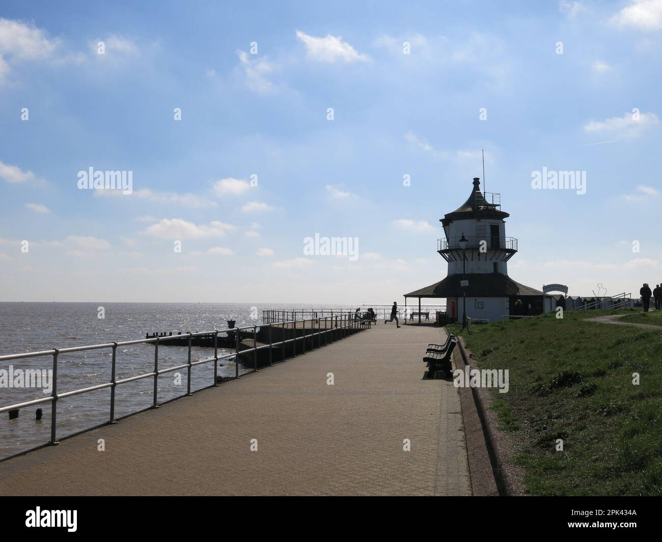 The wide, open promenade overlooking the Stour Estuary with the Low ...
