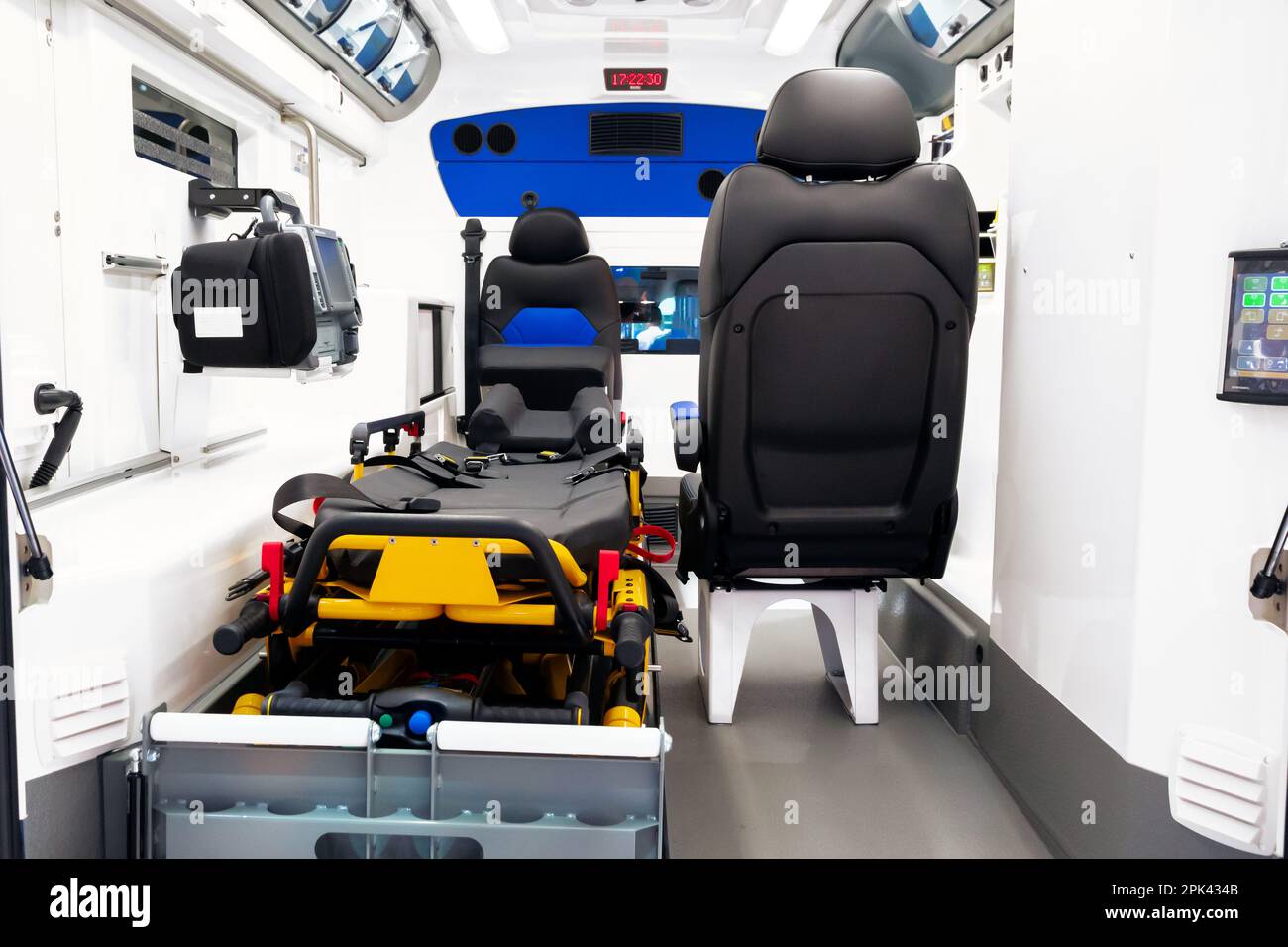 Emergency stretcher in a new delivered EMS ambulance Stock Photo - Alamy