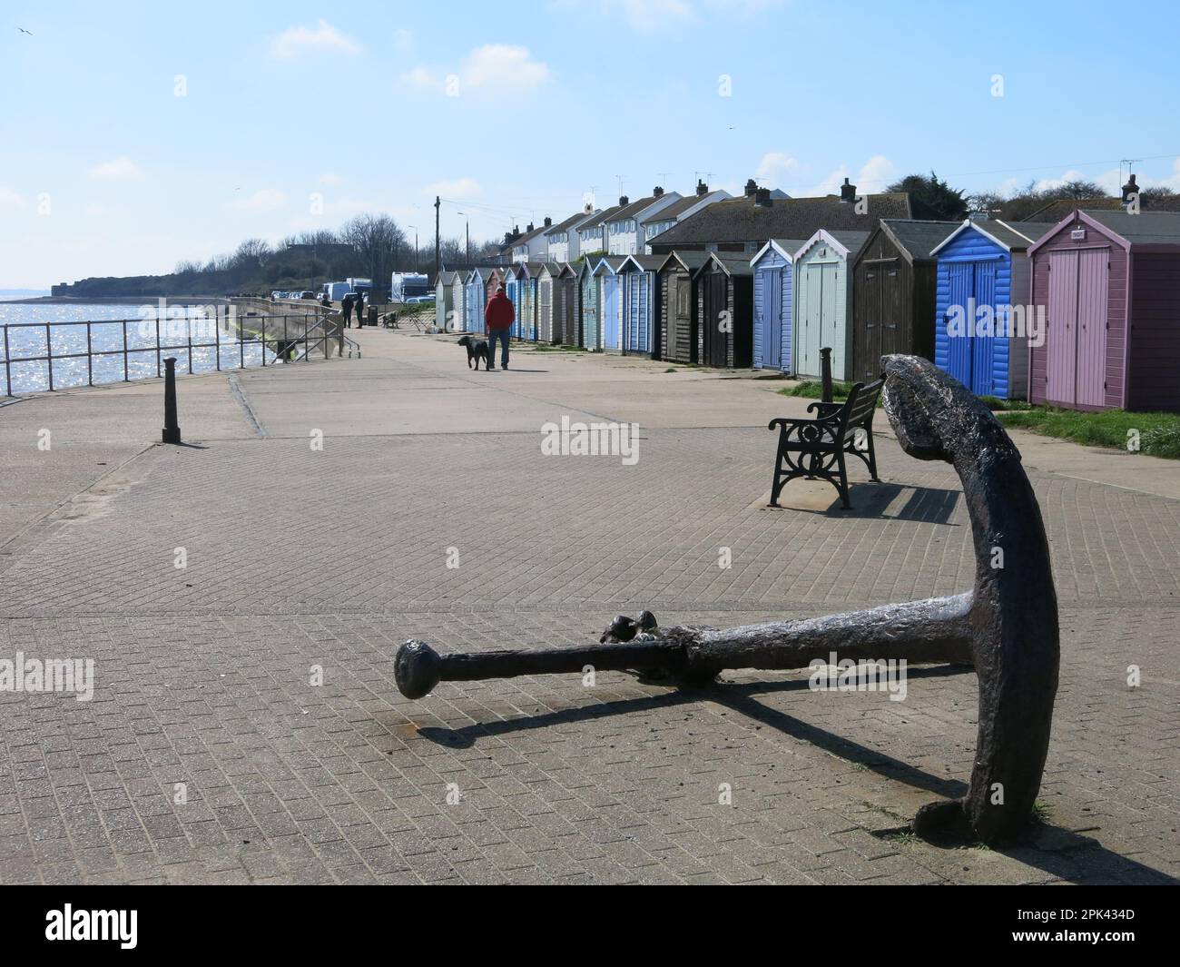A typically English seaside resort: a line of beach huts on the ...