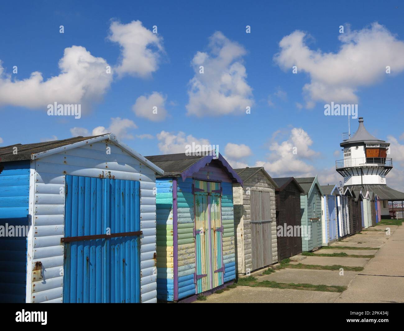 Harwich, an English seaside resort: iconic view of the brightly ...
